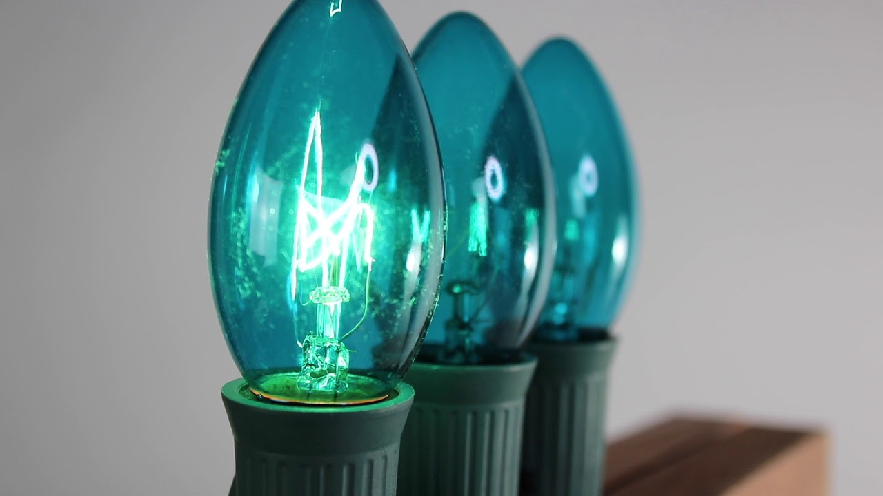 Teal C9 Twinkle Bulbs Incandescent - YouTube