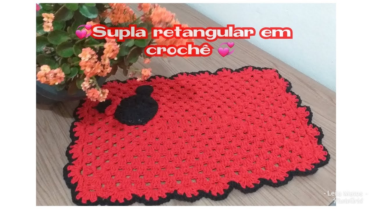 SUPLA RETANGULAR DA MINIE EM CROCHÊ!! - YouTube