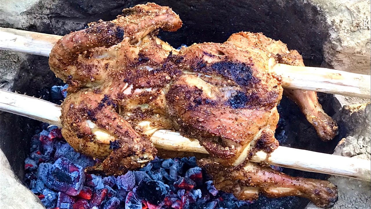 Chicken Roast in the natural primitive way|Primitive cooking - YouTube