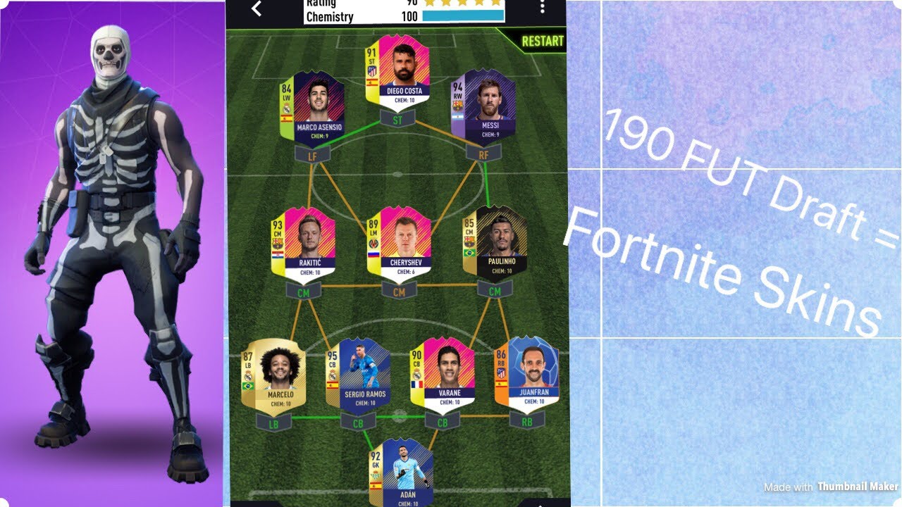 1 190 FUT Draft = 1 Fortnite skin - YouTube