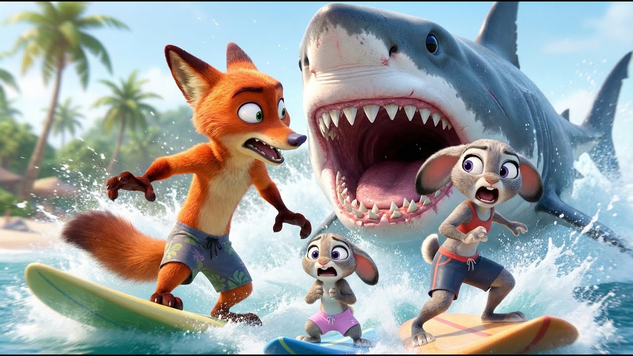 🏄‍♂️ Nick Wilde’s Wild Surf Lesson with His Daughter 🌊 | Zootopia ...