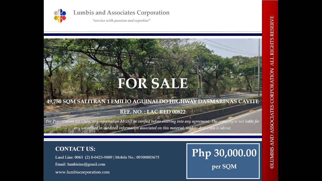 49,750 SQM SALITRAN 1 EMILIO AGUINALDO HIGHWAY DASMARINAS CAVITE | LAC ...