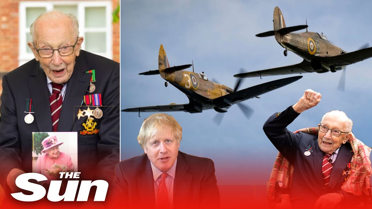 Captain Tom Moore 100th birthday flypast and message from Boris Johnson ...