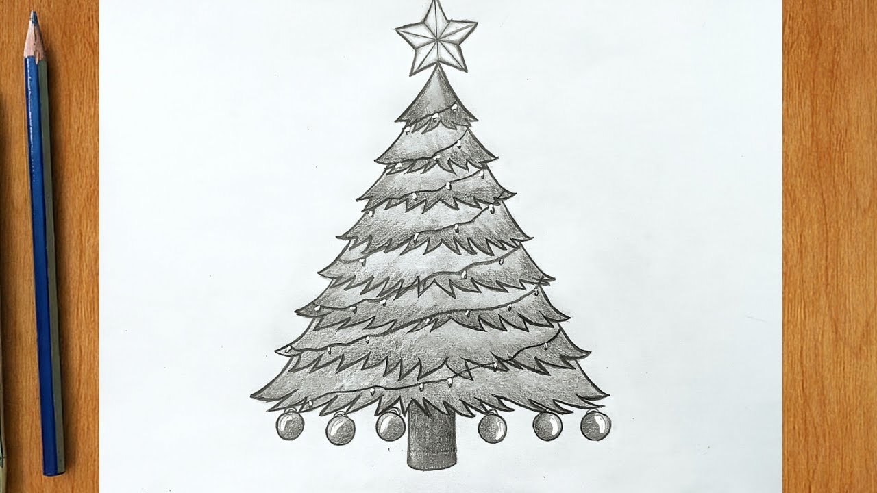How to draw "Christmas Tree" 🎄| Step by step drawing for beginners ️ ...