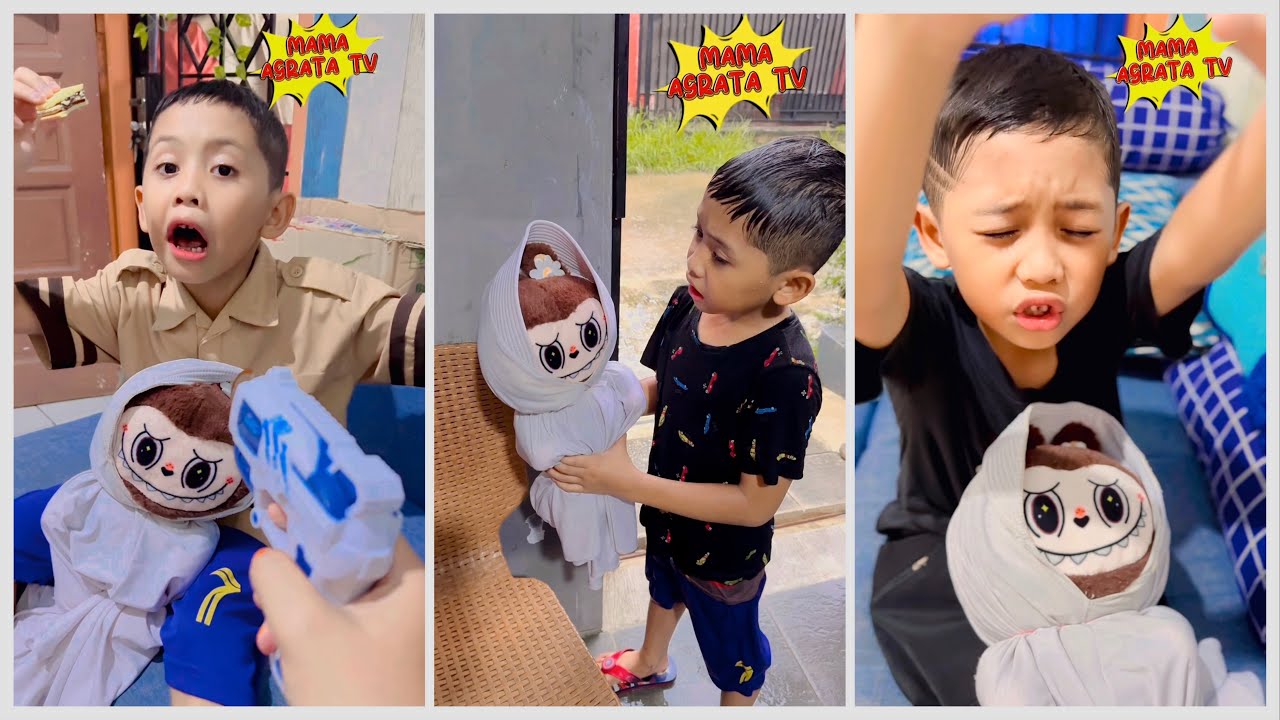 Pocong labubu minta main hujan hujanan 😱full video #238 - YouTube