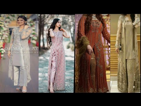 trendy long net open shirt & maxy design l long net shurg design l gaon ...