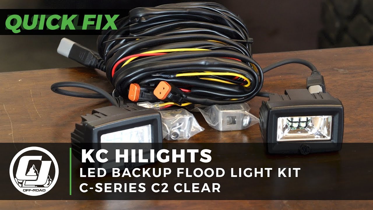 KC HiLiTES | Clear C-Series C2 LED Backup Area Flood Light Kit - YouTube