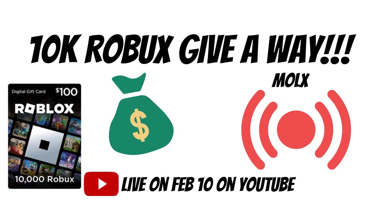 10K Robux Giveaway! Roblox - YouTube
