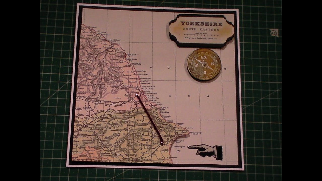 88. Card Tutorial: Unusual Map Birthday Travel Card complete with ...