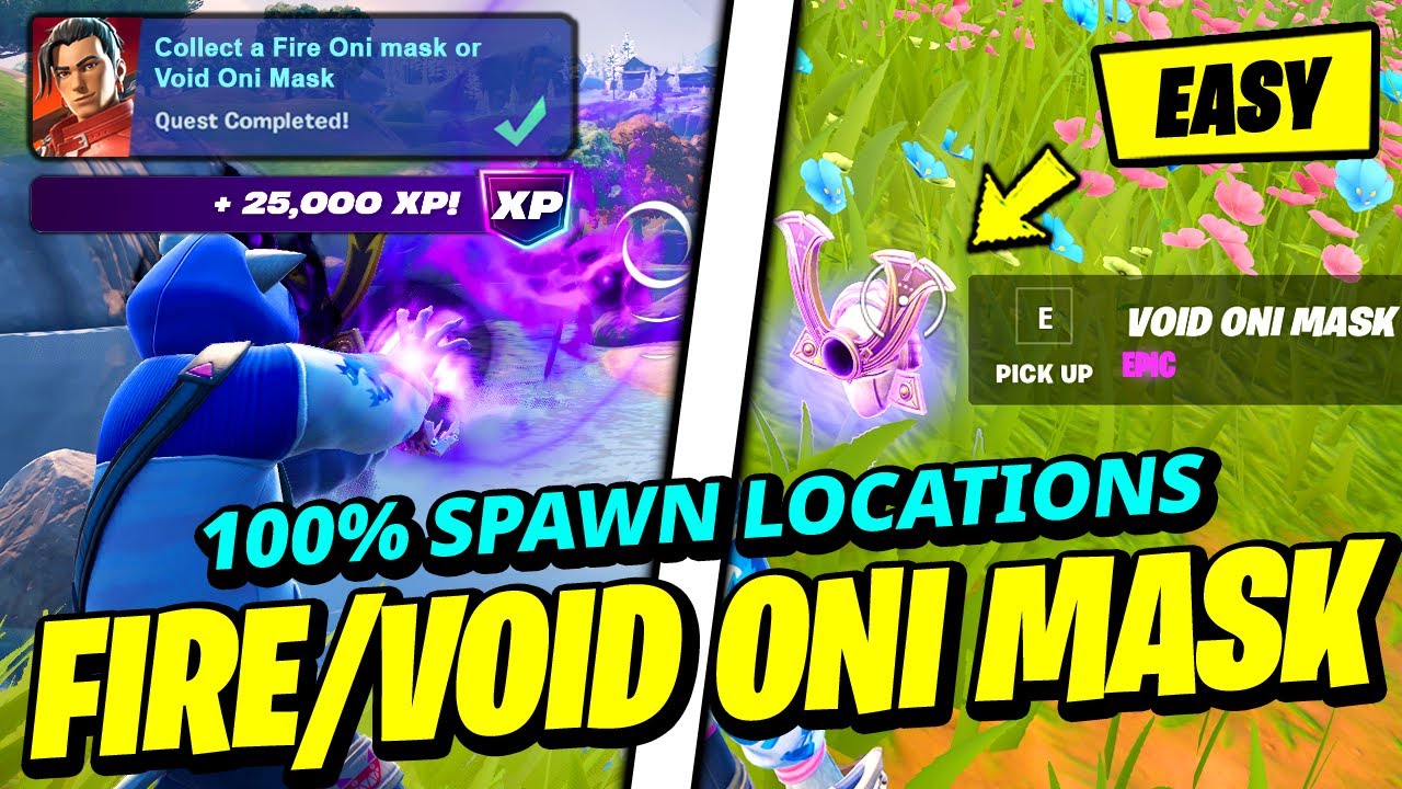 How to EASILY Collect a Fire Oni Mask or Void Oni Mask (100% SPAWN LOCATIONS) - Fortnite Story ...