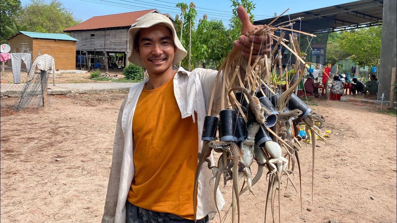 Đi bẫy con kỳ dông dính 100% - YouTube