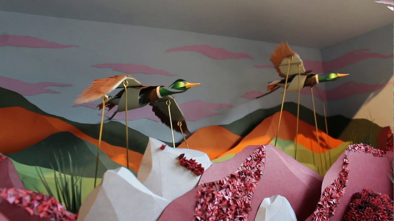 Mallards Flight Over The Moor. Kinetic Paper-cut Sculpture. 2018 - YouTube