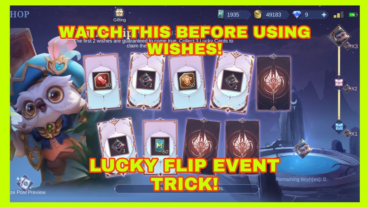 LUCKY FLIP EVENT TRICK! HOW TO USE WISHES IN LUCKY FLIP MOBILE LEGENDS ...