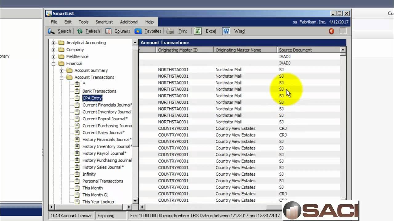 Microsoft Dynamics GP GL Report for your CPA - YouTube