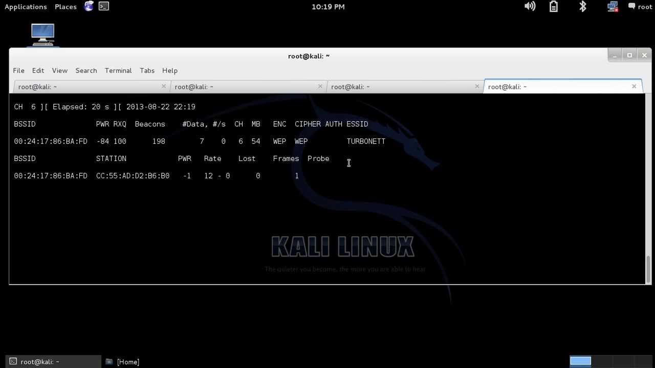Obtener Clave WEP Kali Linux - YouTube