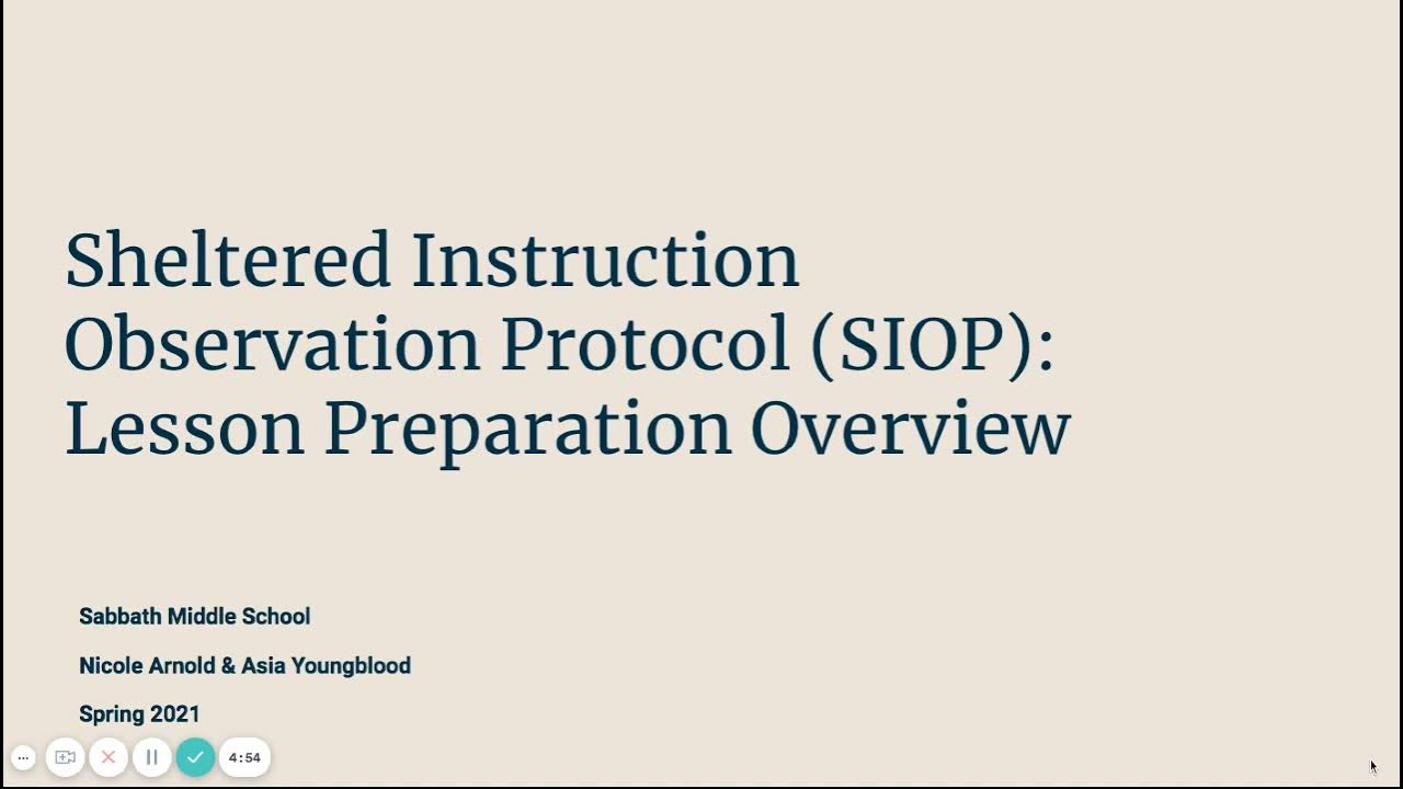 Sheltered Instruction Observation Protocol Lesson Prep Overview ...