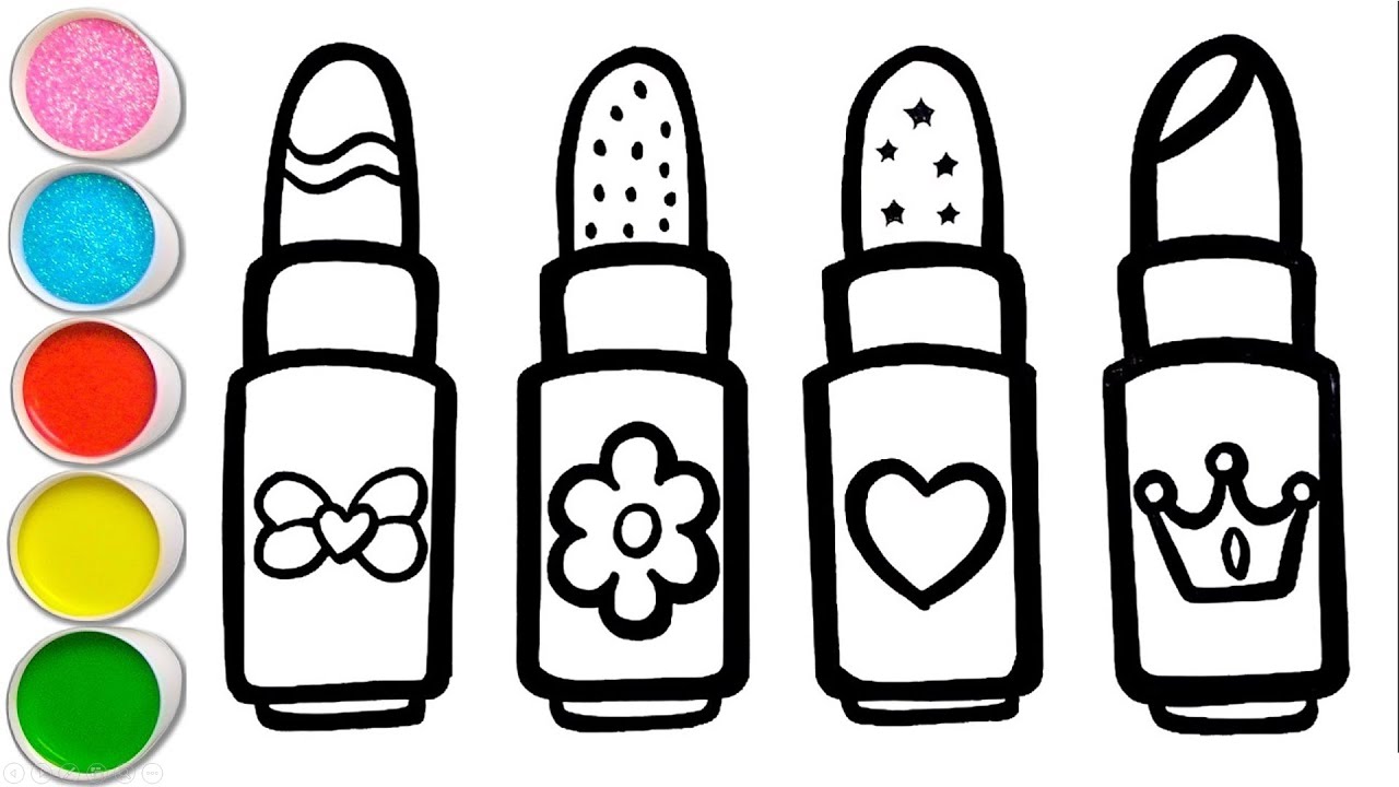 Different Tips Lipsticks Drawing For Lids | Easy Drawing For Kids ...