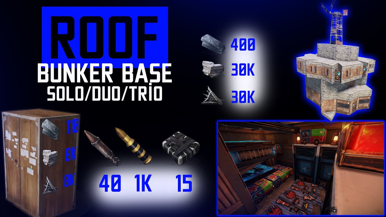 2X2 Roof Bunker Base / Small Group / Trio - Basit Anlatım / Rust Türkçe ...