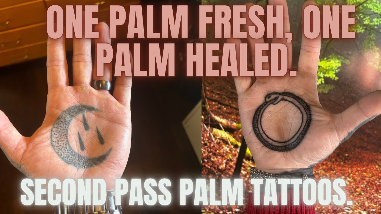 Second pass right palm tattoo, and finger blackout talk - YouTube