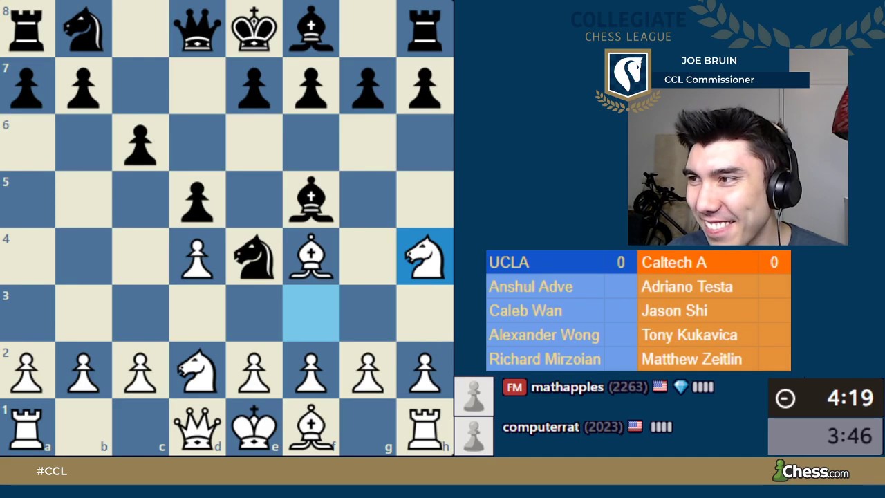 Collegiate Chess League UCLA B vs Caltech - YouTube