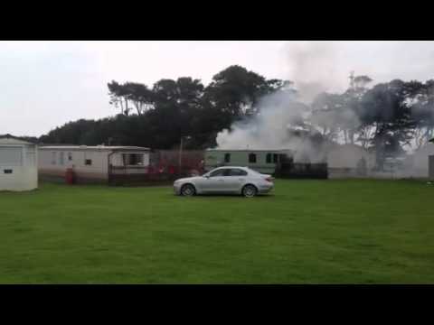 Caravan on fire - YouTube
