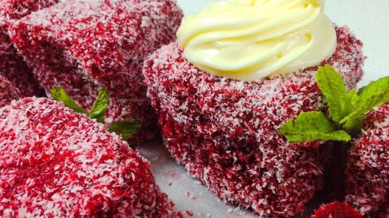 How To Make Fluffy Moist Red Velvet Lamingtons -Red Cakes - YouTube