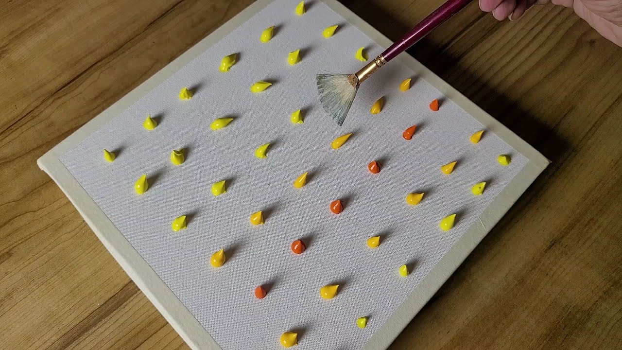 How To Paint Autumn View Using Fan Brush / Acrylic / Painting Technique ...