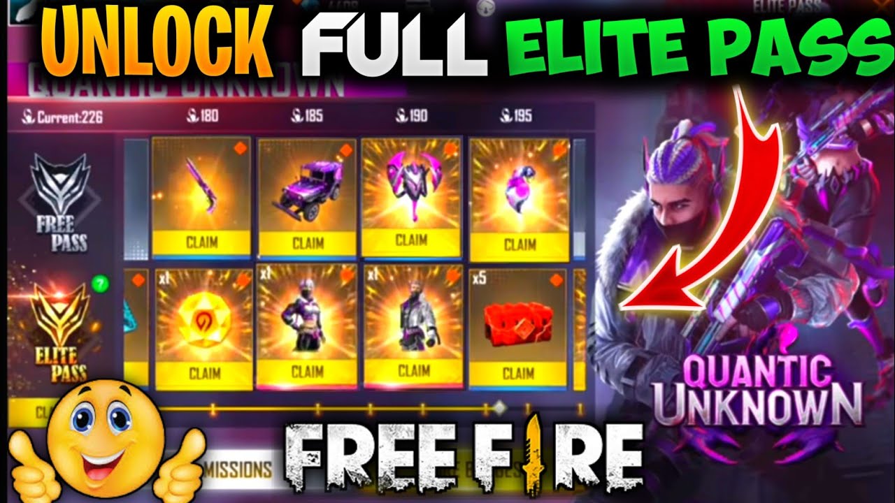 Free Fire New Elite Pass Full Review | Season 40 Elite Pass Free Fire | Quantic Unknown Elite ...