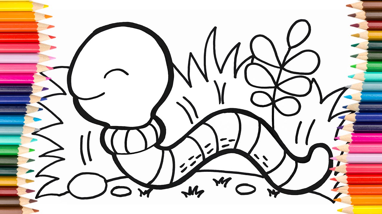 How to Draw a Rainbow Worm For Kids And Toddlers - YouTube