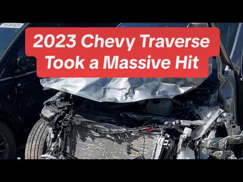 2023 Chevy Traverse massive front end hit and it took it! #crash # ...