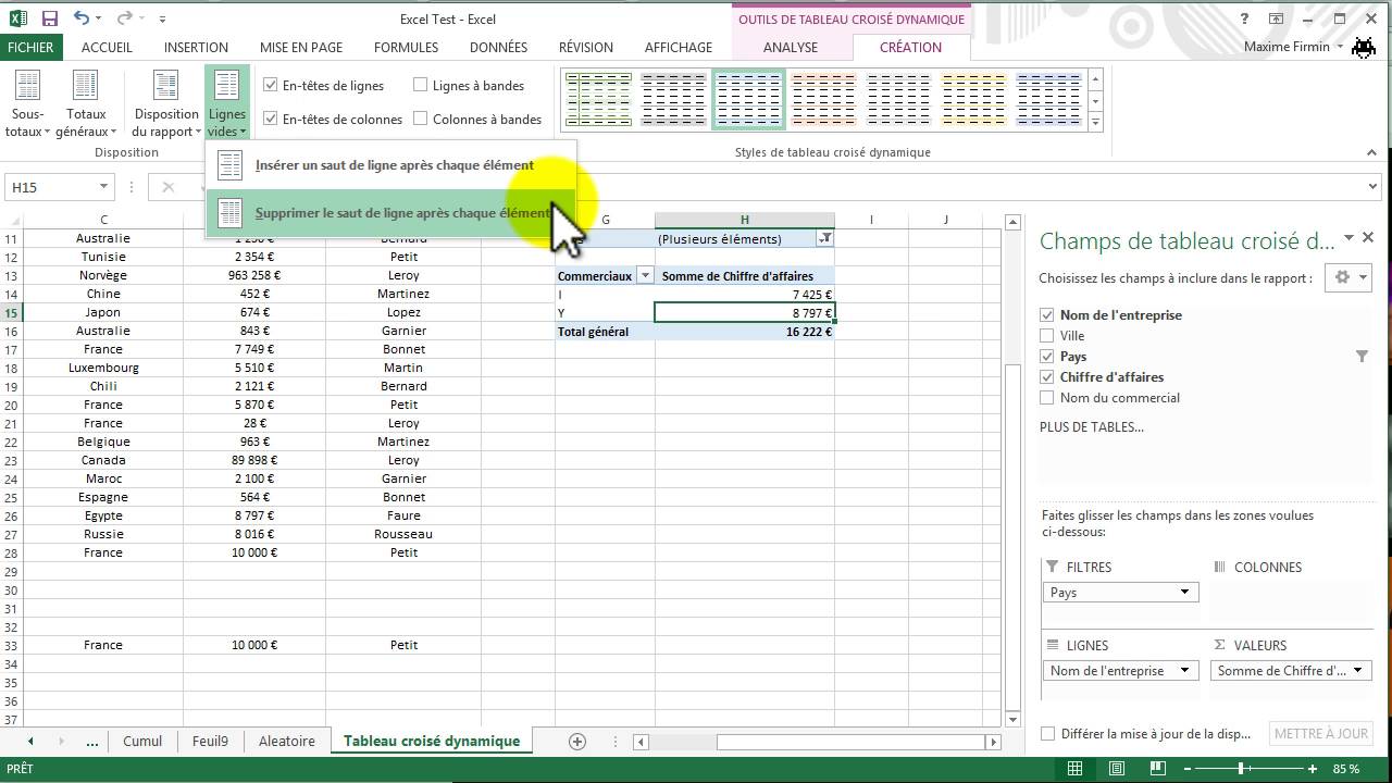 Présentation des options de tcd dans Excel 2013 - YouTube