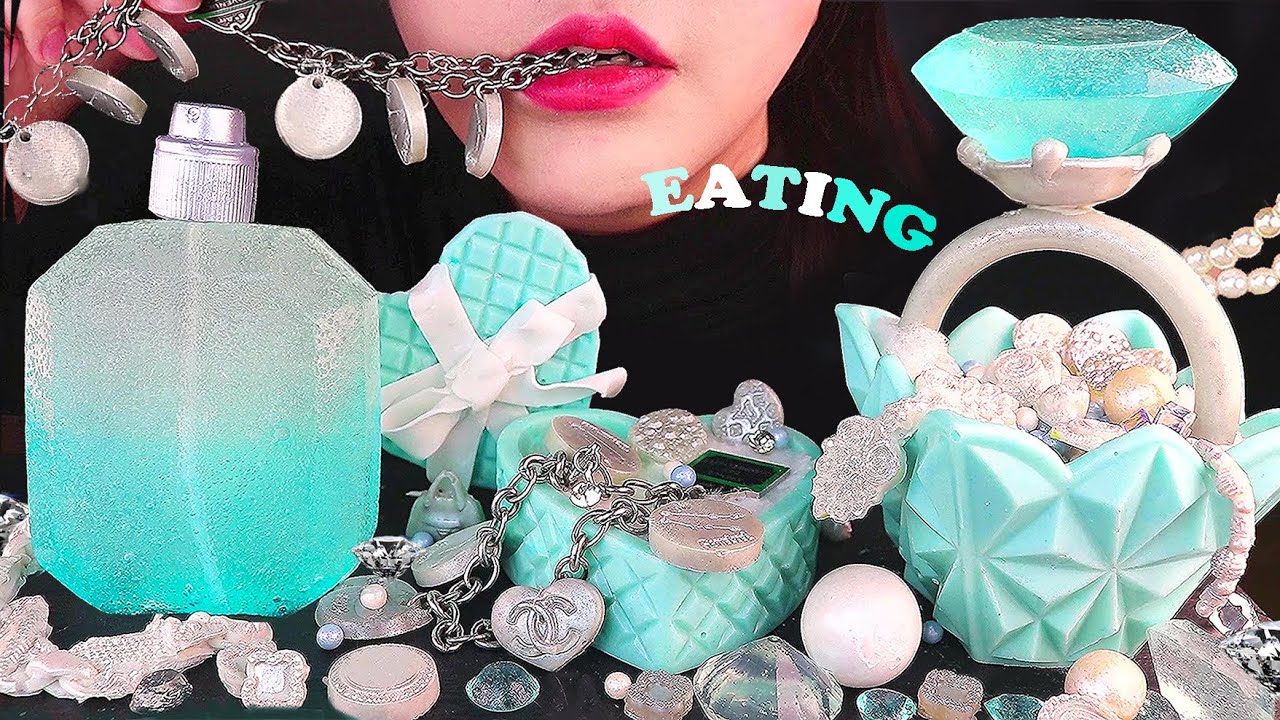 ASMR EDIBLE Ring💎Jewelery Box Perfume Bottle bracelet eating sounds 먹는 ...