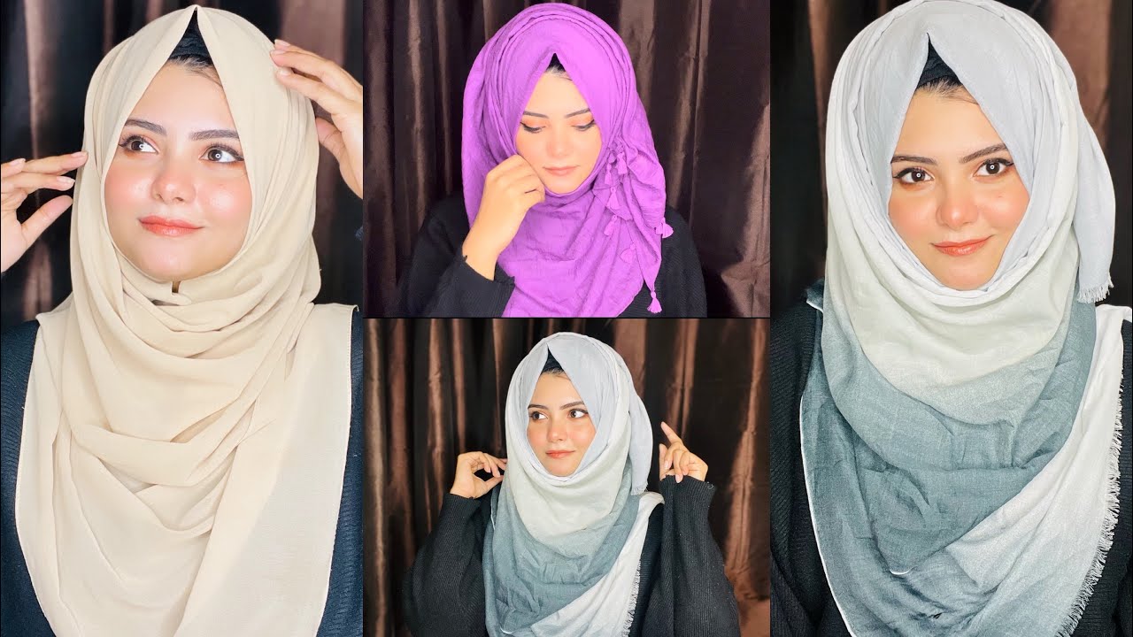 Full coverage layered hijab styles for school and college girls - YouTube