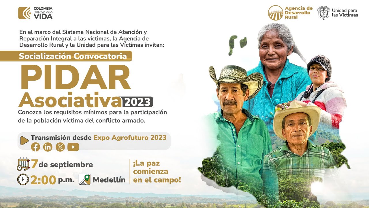 Socialización de la Convocatoria PIDAR Asociativa 2023 para víctimas ...