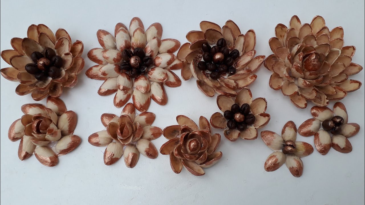 Tutorial,10 modele flori din coji de fistic - Tutorial, 10 pistachio ...