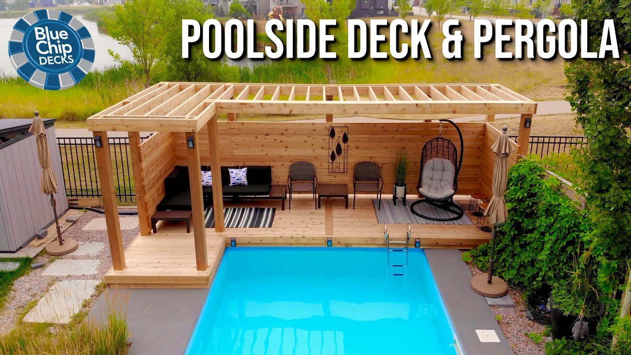 Cedar Pool Deck & Pergola - YouTube