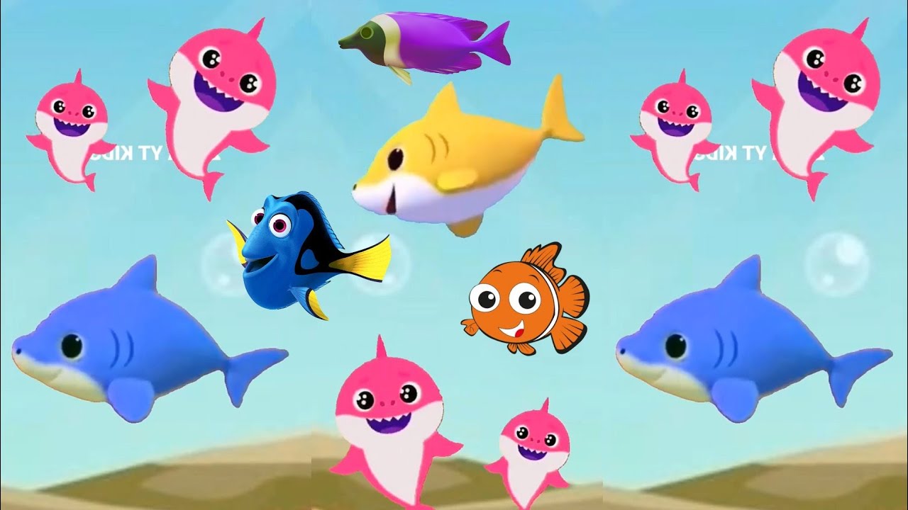 Baby Shark family song in the Sea Animal Song Nursery rhymes kids song ...