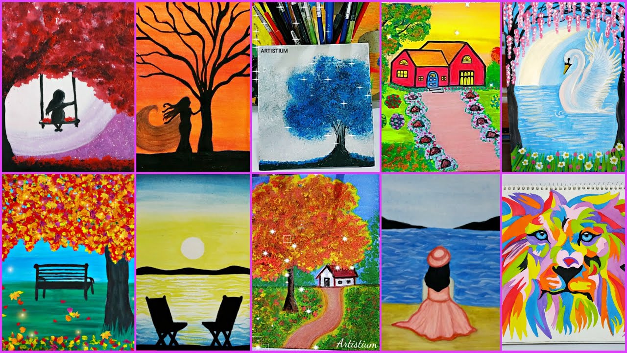 15 Super Easy Painting Ideas For Beginners || Art Tutorial Videos ...