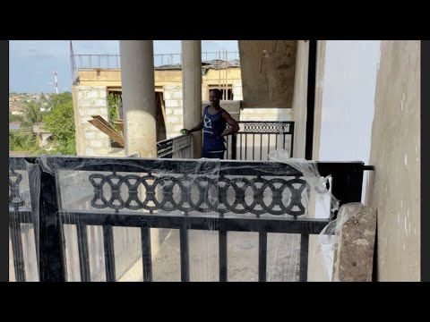 Building in Ghana - Installing Balustrade + |Bonus POP Video| # ...