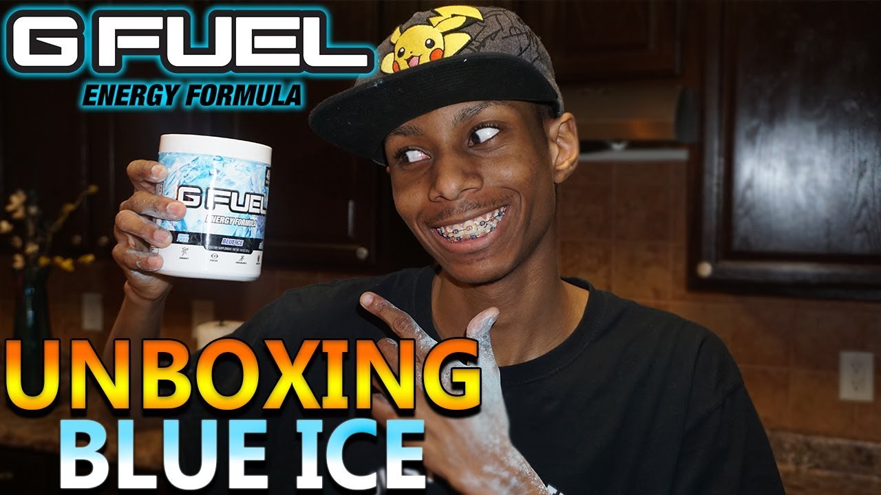 First Time EVER Tasting GFUEL: Blue Ice Unboxing + Taste Test - YouTube