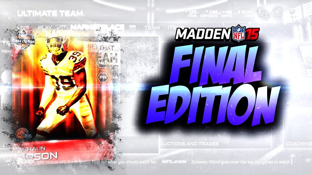 Madden NFL 15 Ultimate Team - NEW FINAL EDITION CARDS! VETERAN PACKS ...