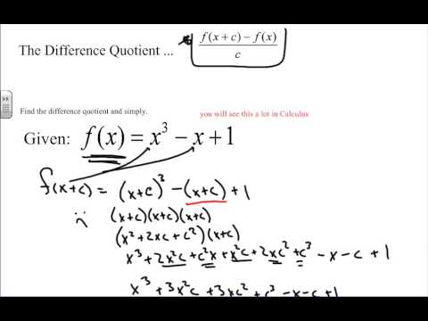 Using the Difference Quotient (Part 2) - YouTube