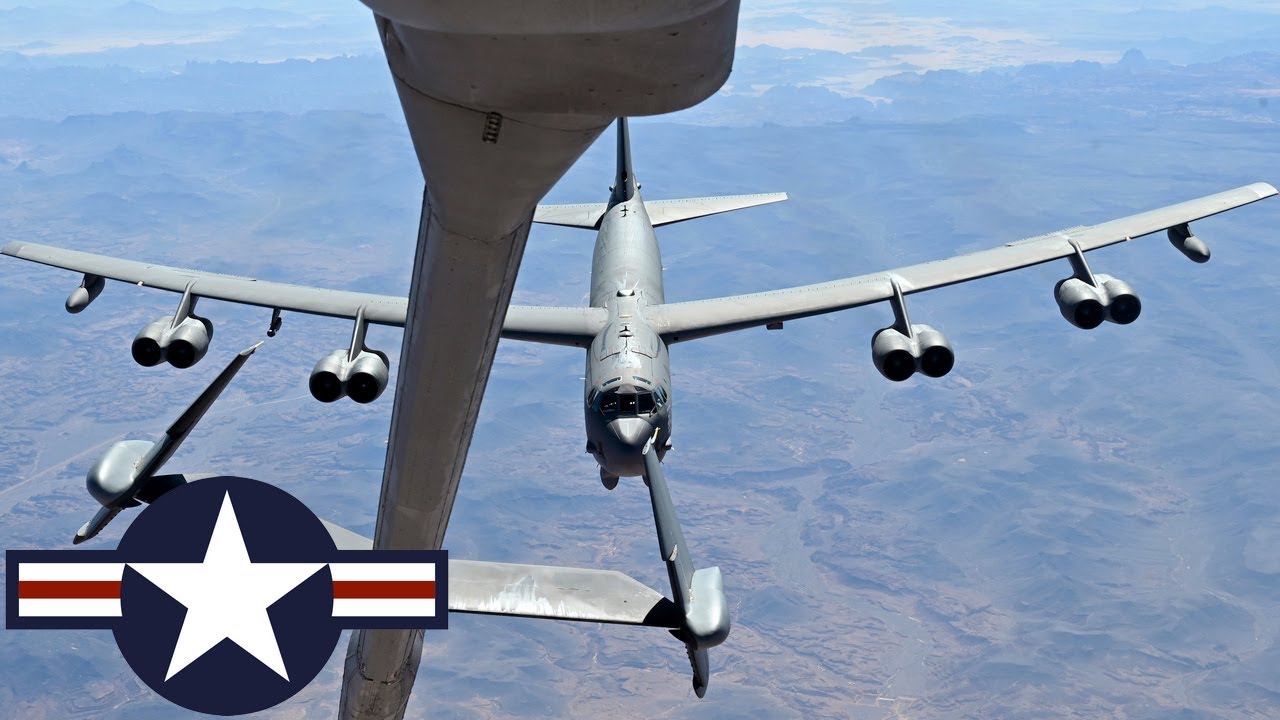 US Air Force. Huge strategic bomber B-52H Stratofortress performs ...