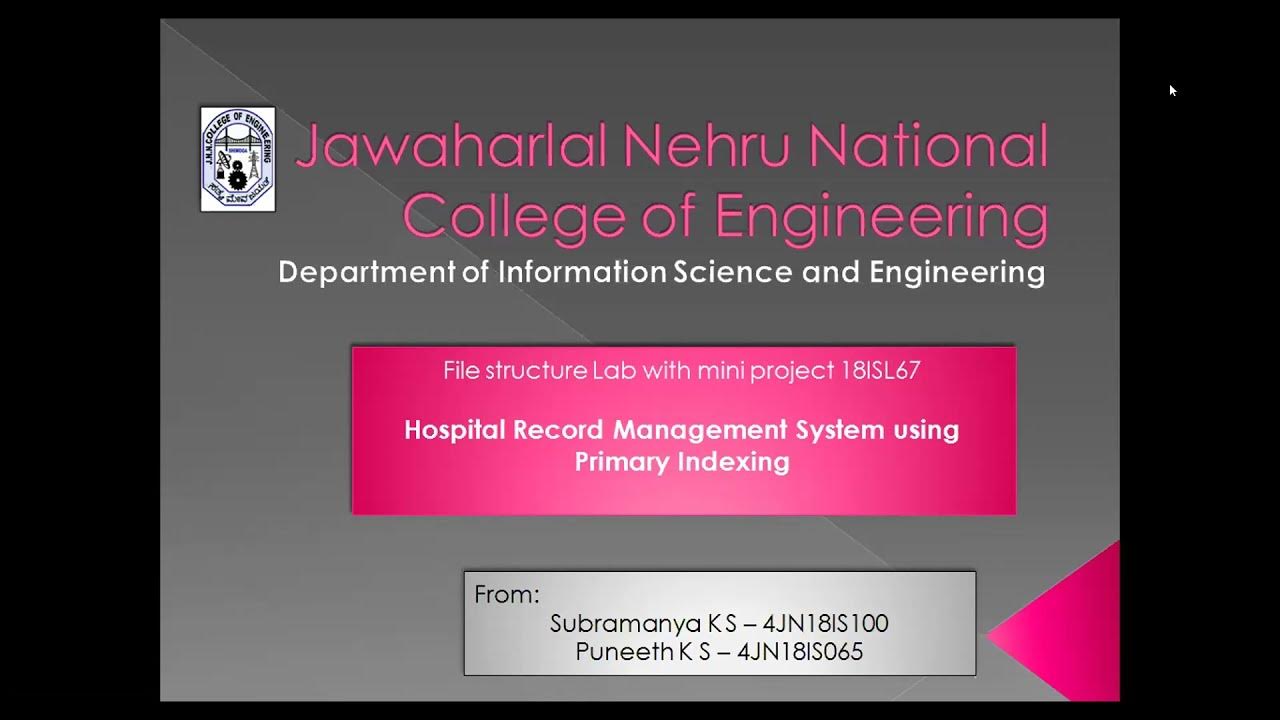 Hospital Record Management System using Primary indexing|File Structure mini Project.| VTU - YouTube
