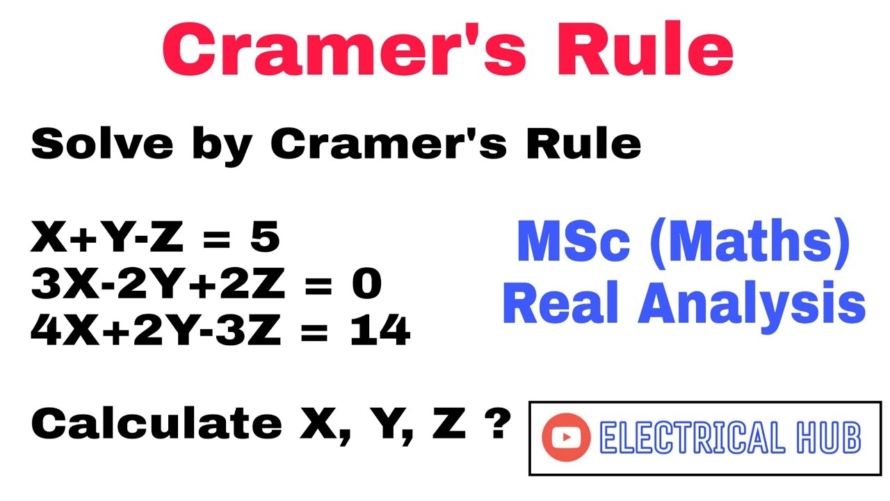 Cramers Rule : MSc (Maths) Real Analysis | Numerical Question Most Imp ...