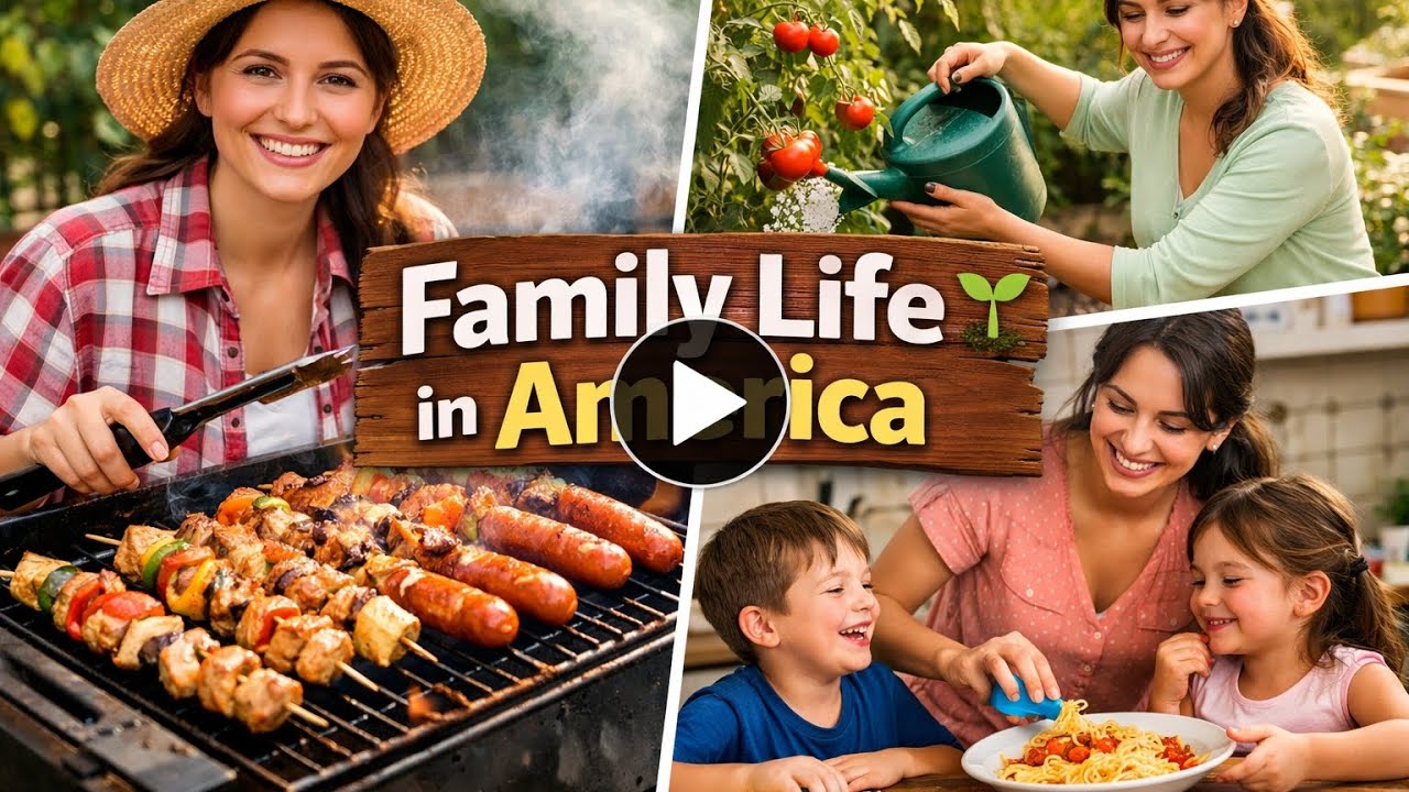 Family Life in America 🌿 | Grilling Skewers & Sausages, Gardening ...