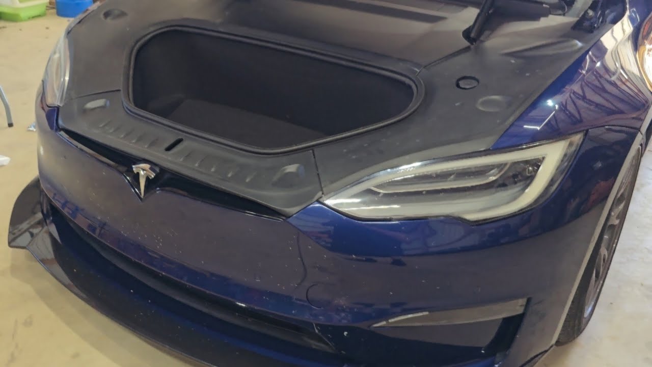 Tesla Plaid Power Frunk Kit Install - YouTube