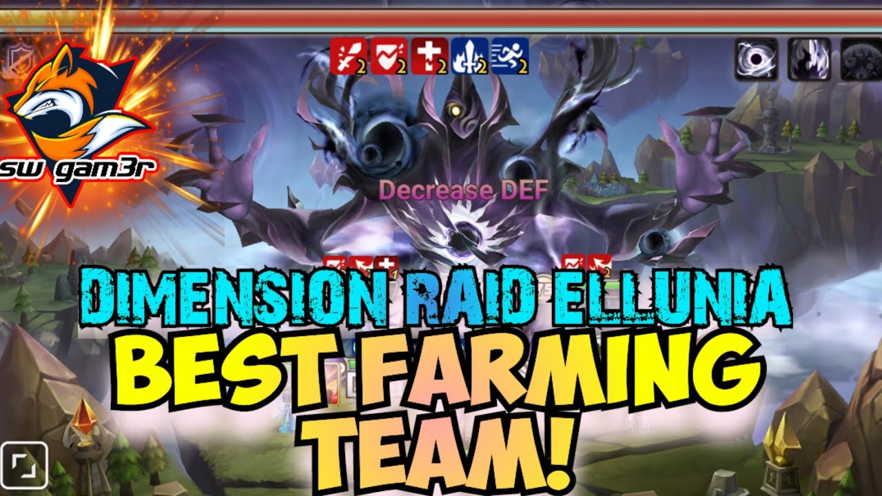 DIMENSION RAID (ELLUNIA) FAST AND SAFE TEAM! summoners war - YouTube