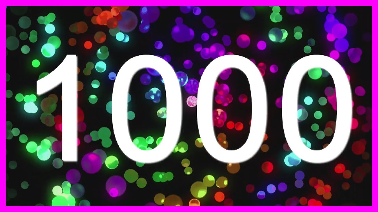 Numbers 1 to 1000 | Números de 1 a 1000 fontes coloridas | 1000 seconds ...