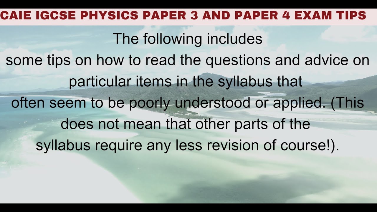 CAIE IGCSE Physics (0625) I Common Mistakes and Exam TIPS for Scoring ...